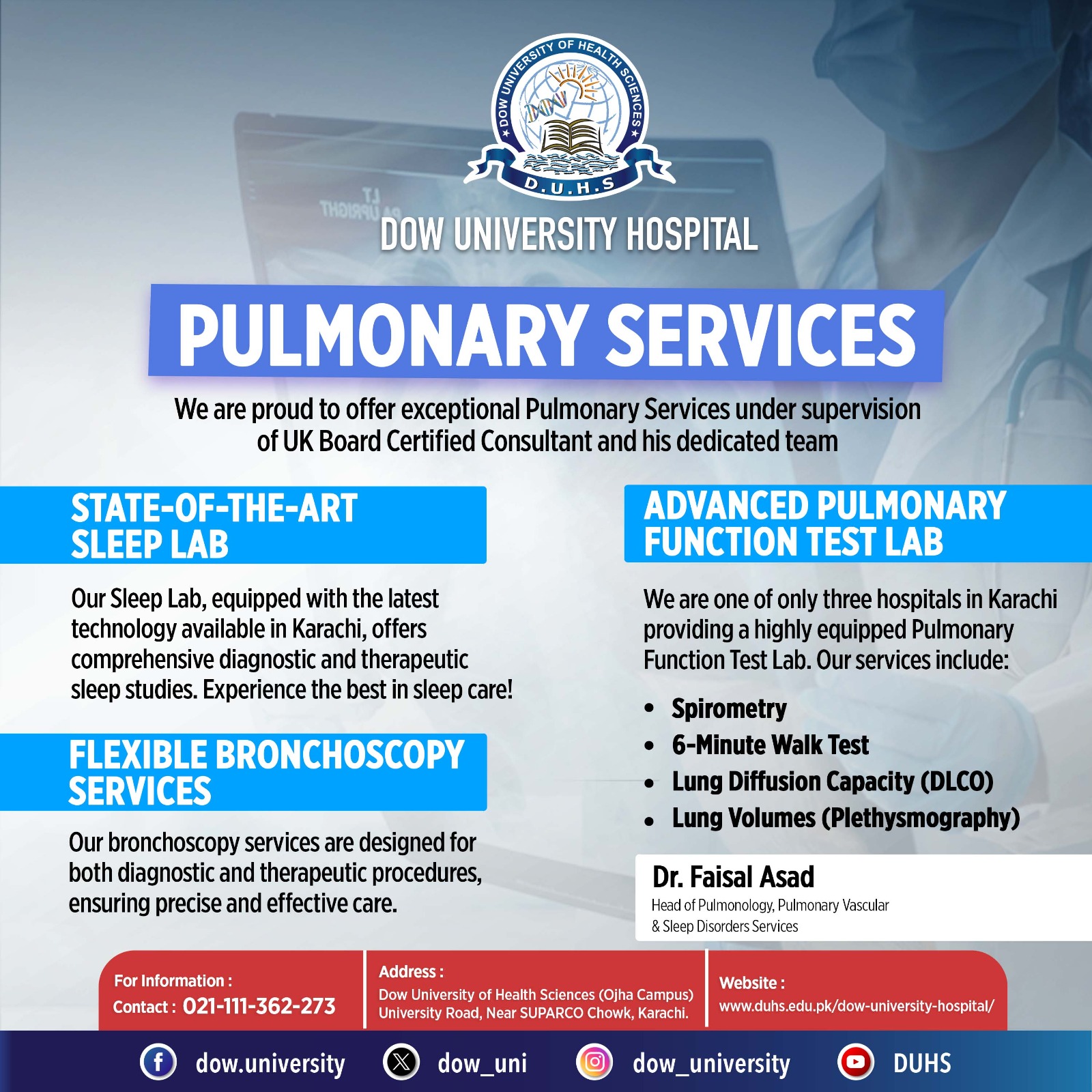Pulmonary Services at Dow University Hospital, DUHS - Dow University of ...