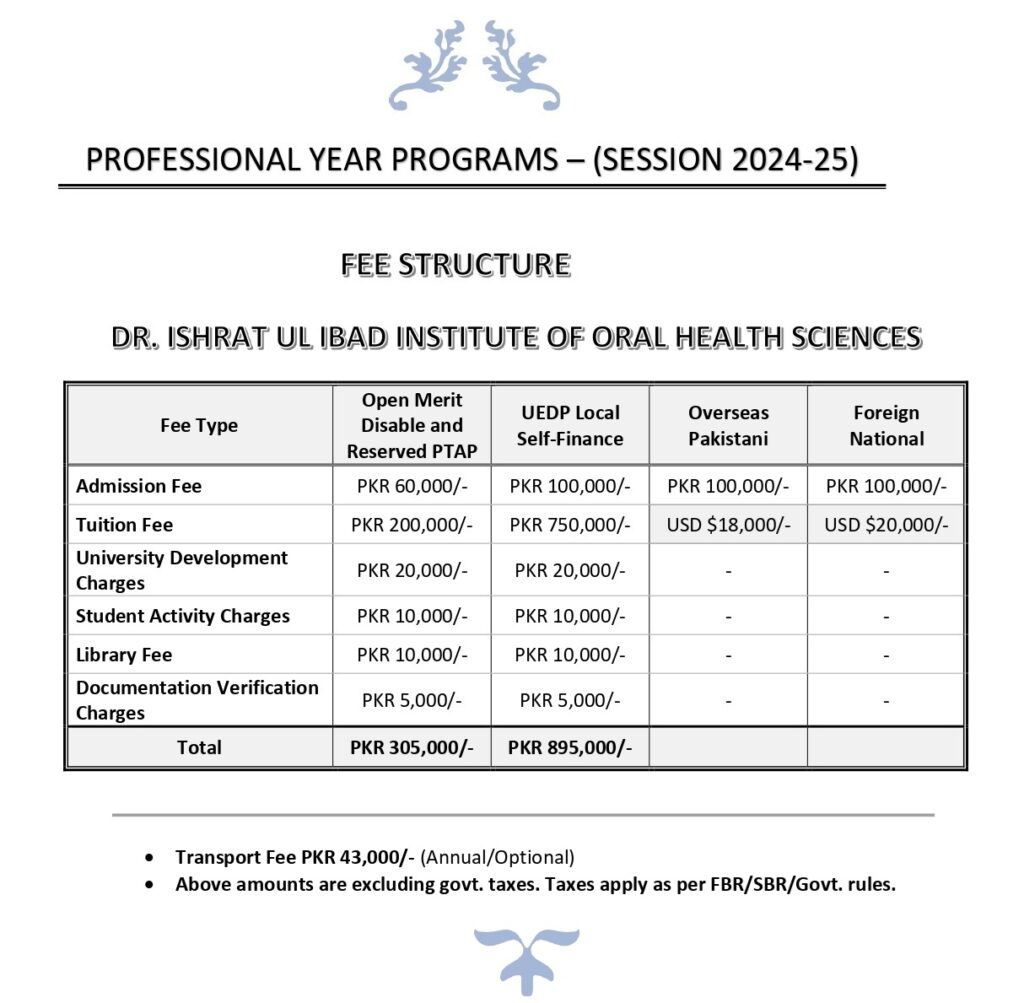 Dr Ishrat-ul-Ebad Khan Institute of Oral Health Sciences - Dow University of Health Sciences